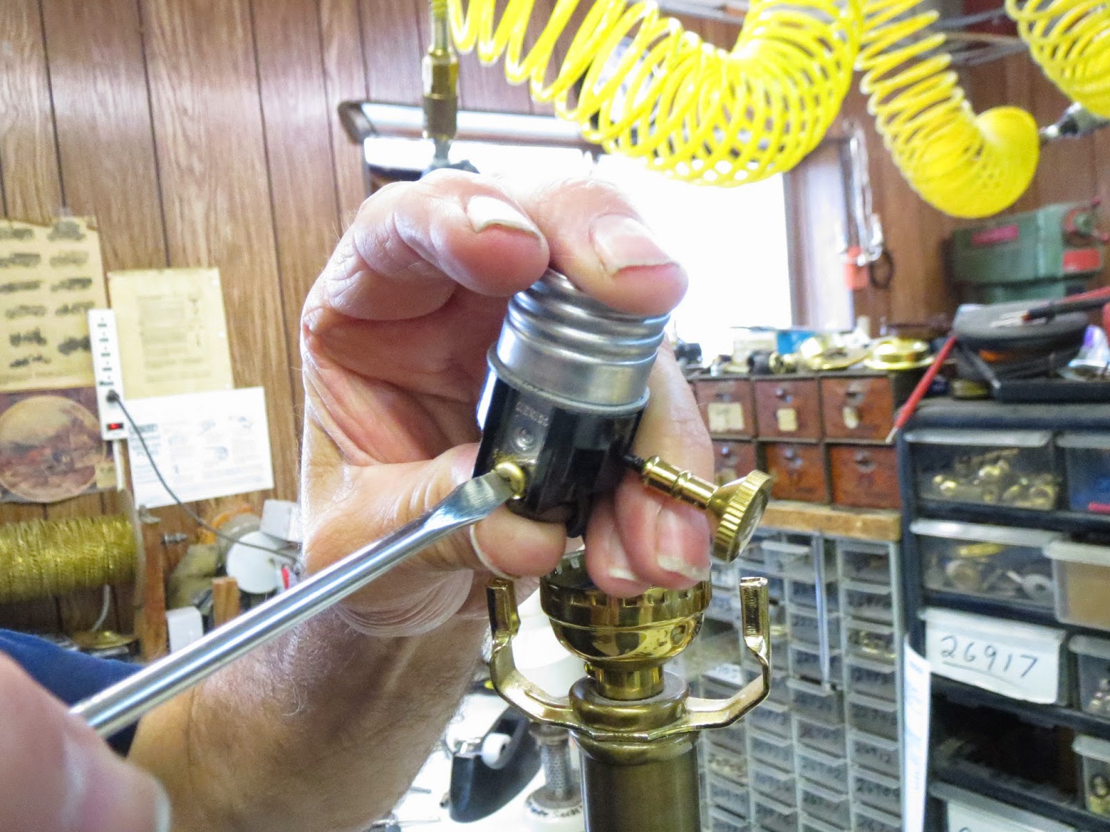 Lamp Parts and Repair | Lamp Doctor: Brass Table Lamp with Burnt Socket ...