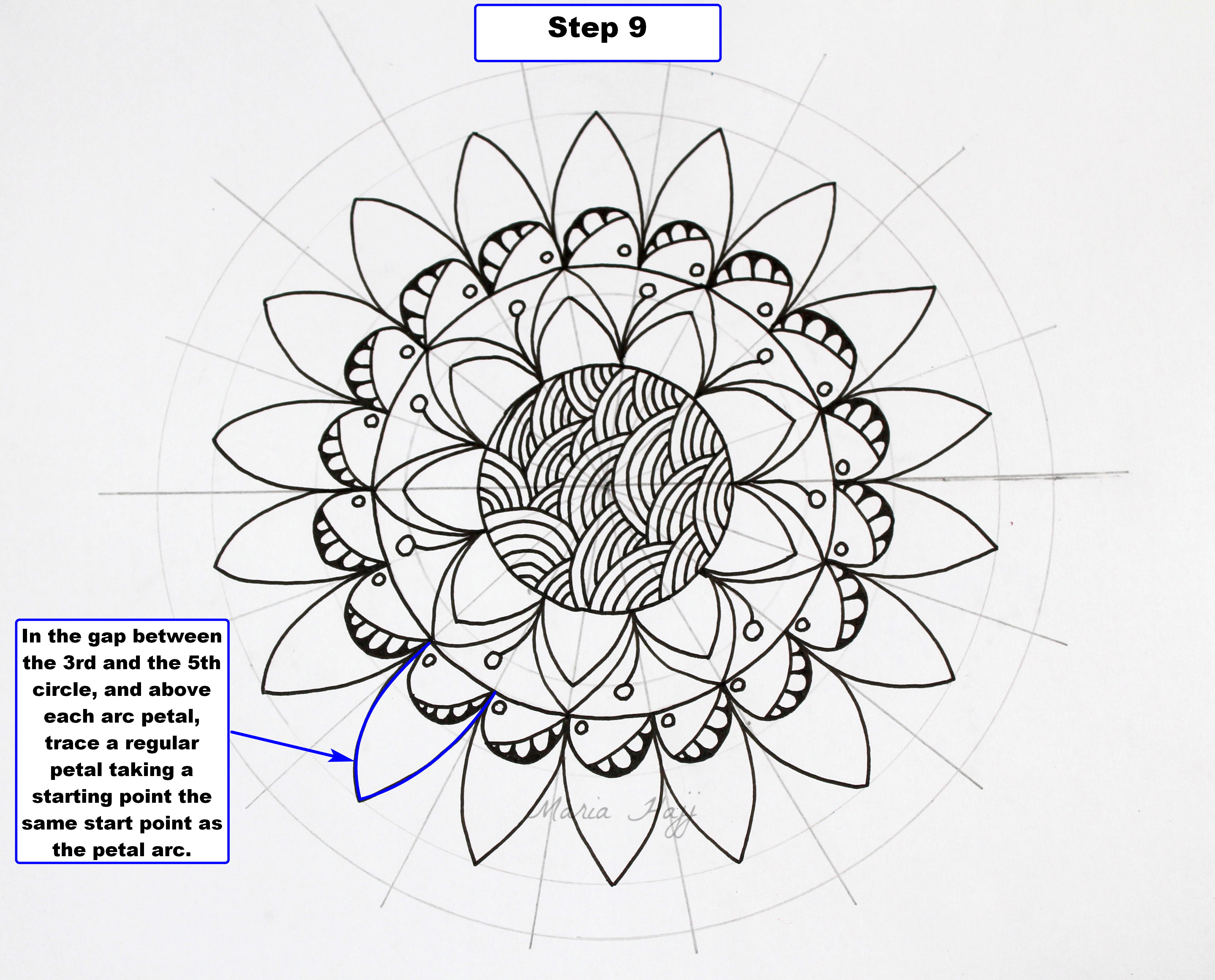 Mandala art #16- Step by step tutorial for beginners- How to draw a Mandala
