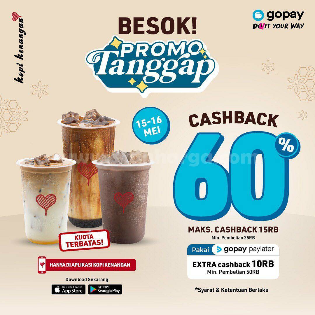 Promo KOPI KENANGAN THR! BELI 3 minuman Cuma 40 Ribuan - scanharga