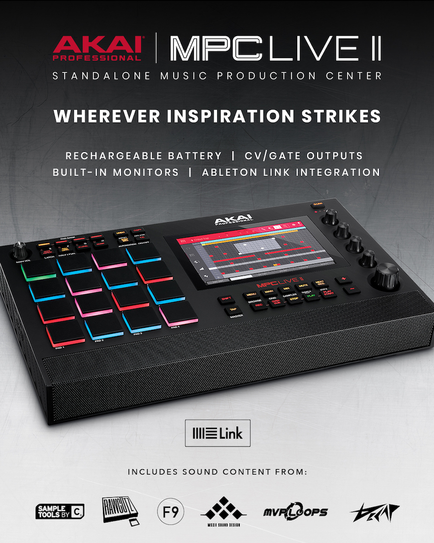 MATRIXSYNTH: Akai Introduces MPC Live II w/ Built-In Stereo Monitors ...