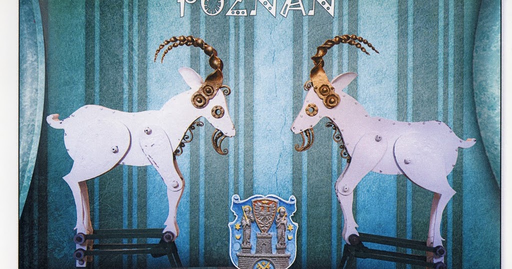 Poland on Postcards: Poznańskie Koziołki / The Town Hall Goats in Poznań