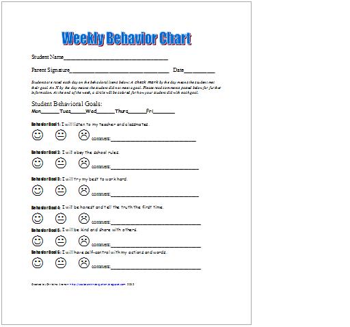 Classroom Freebies Too: Free Behavior Chart