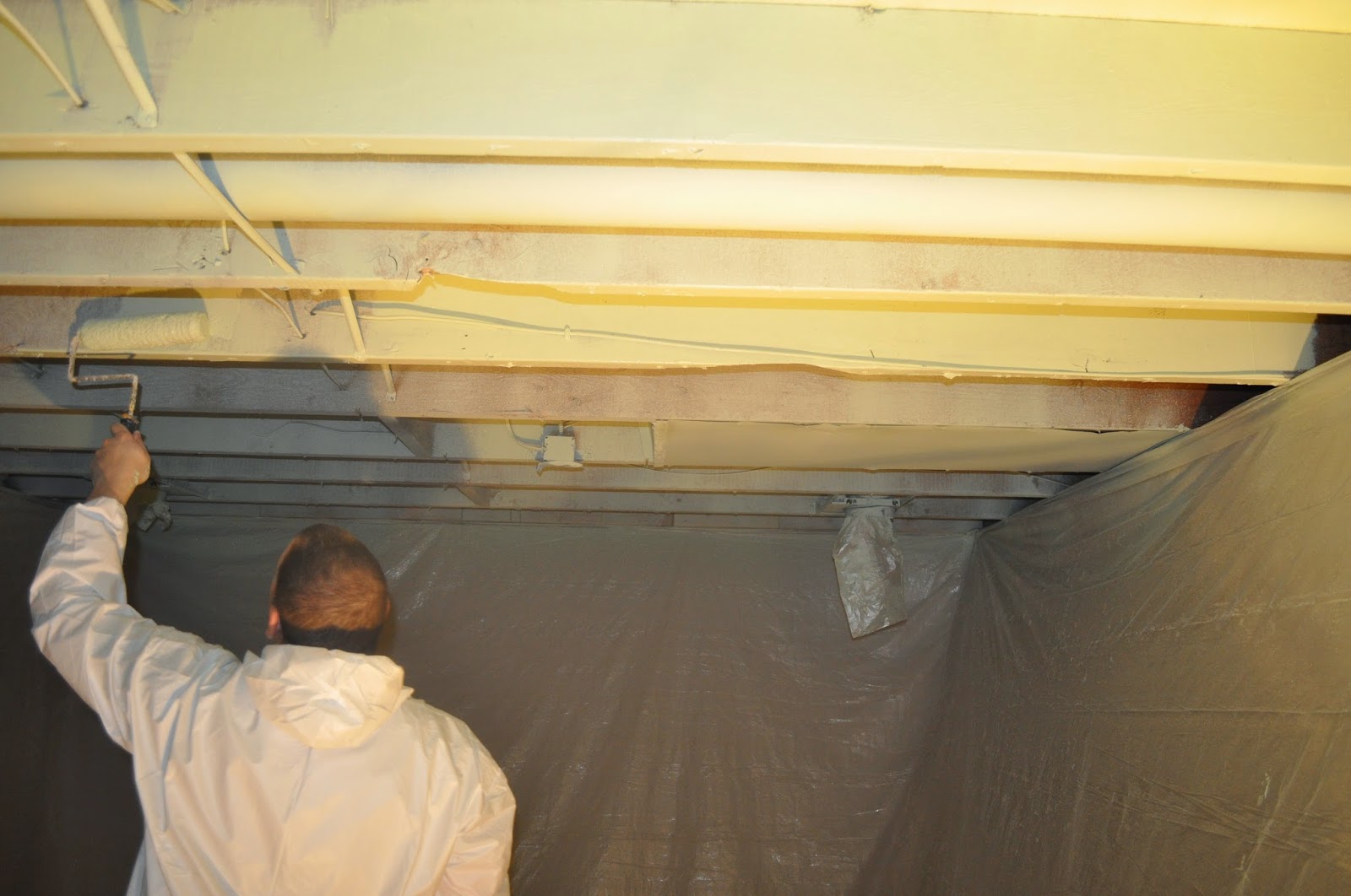 Carri Us Home: Painting a Basement Ceiling