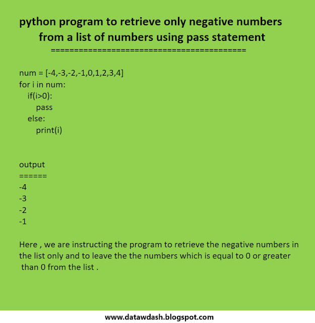 data-w-dash: python program to retrieve only negative numbers from a ...