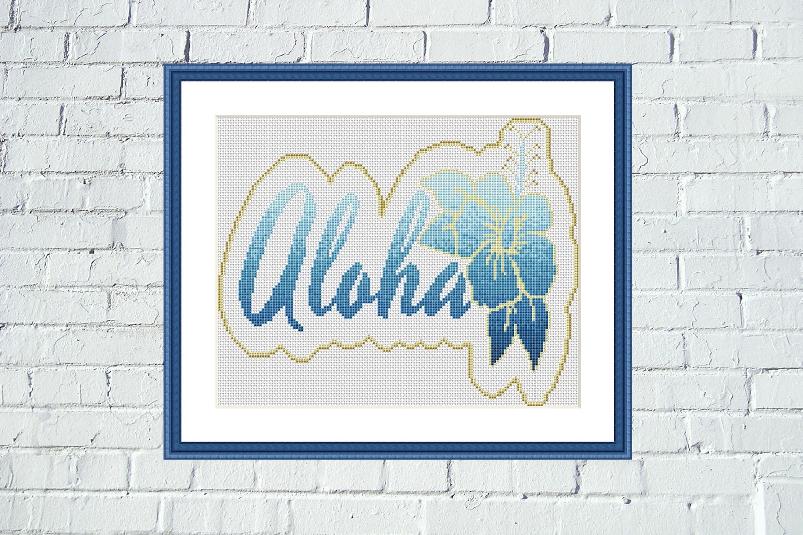 Tango Stitch easy cross stitch designs: Aloha gradient lettering cross ...