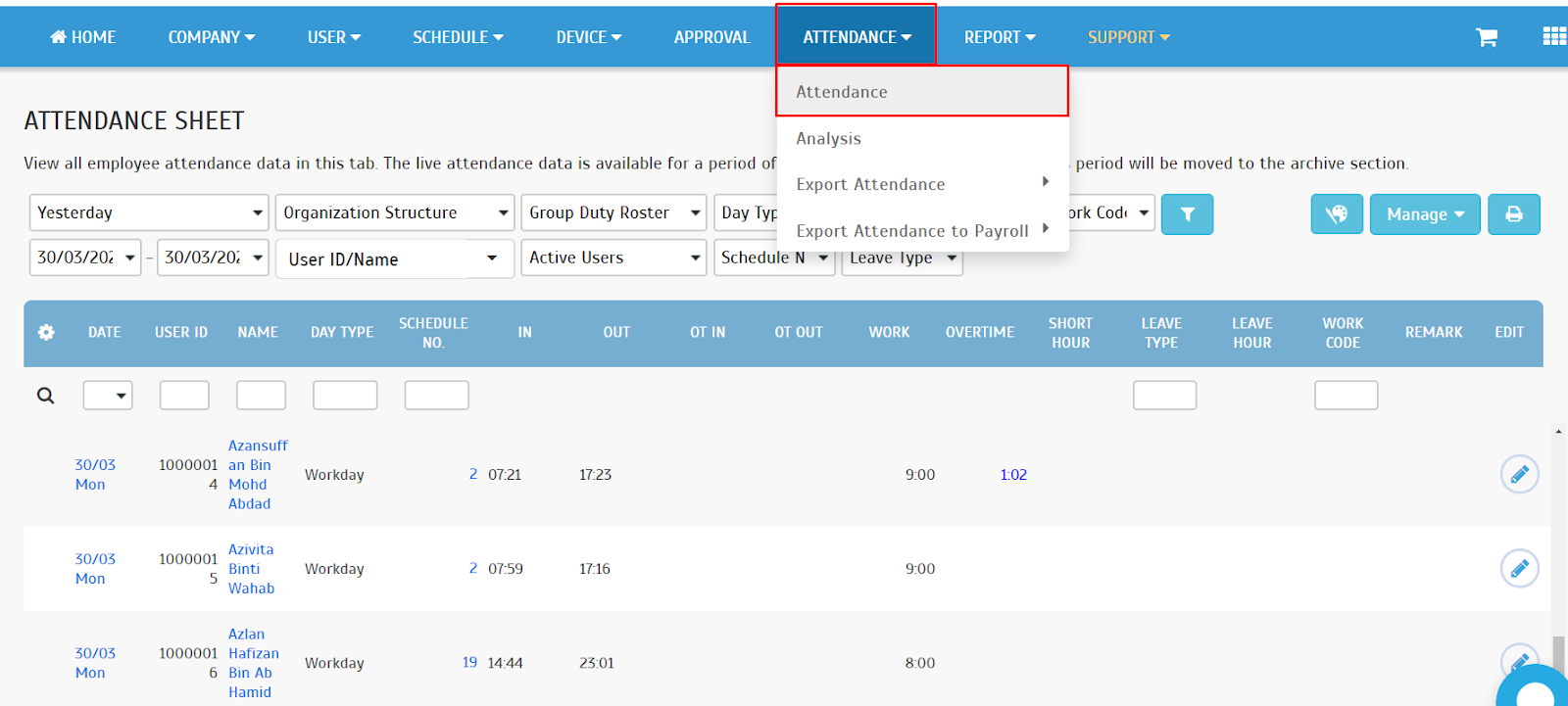 View Attendance Data in TimeTec TA | FingerTec Technical Blog