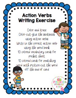 Action Verbs Writing Exercise (updated file) ~ Preschool Printables