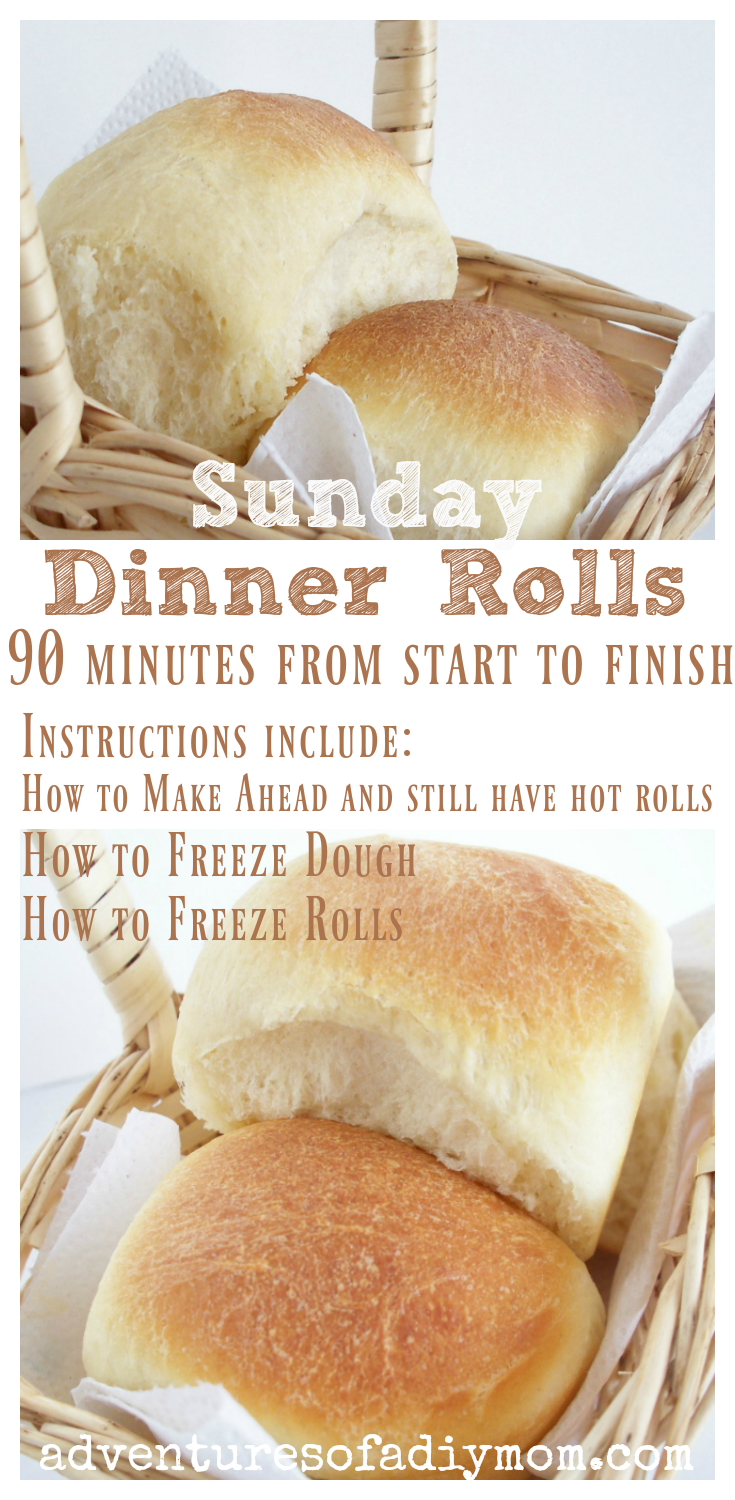 90 Minute Sunday Dinner Rolls - Adventures of a DIY Mom