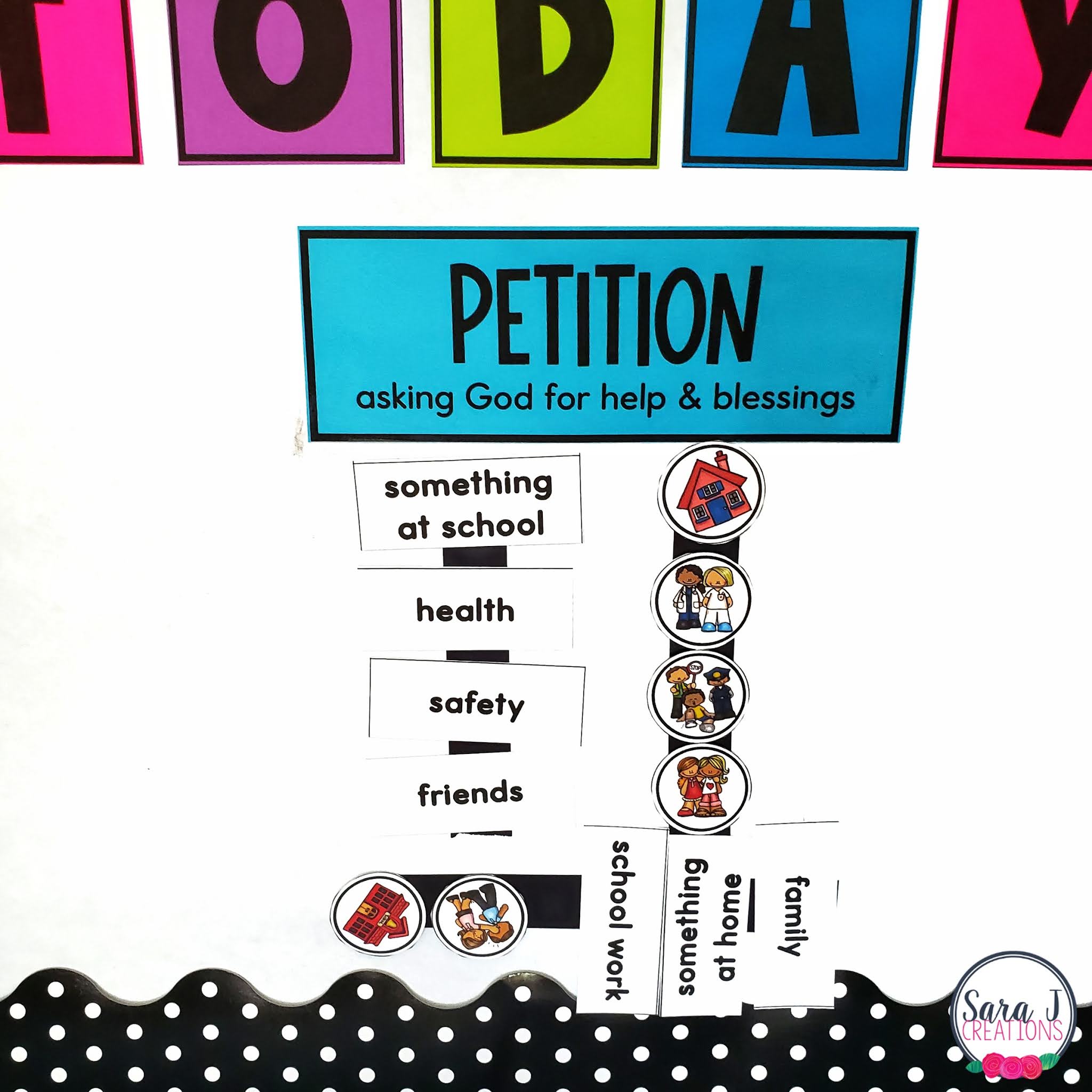 Catholic Bulletin Board All About Teaching Prayer | Sara J Creations