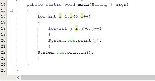 హరీశ్: Number Triangle program in java