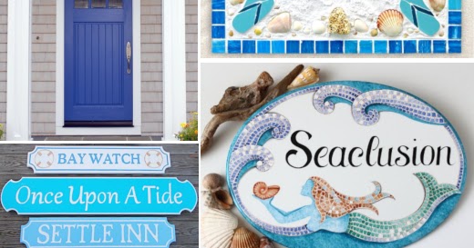 Coastal & Beach Cottage Style House Name Plaque Sign Ideas - Coastal ...