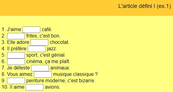 Le blog de FLE de madame Lourido: Les articles définis et indéfinis et ...