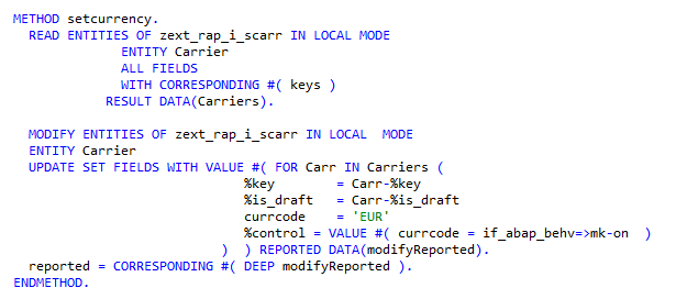 SAP ABAP Central: Determinations in ABAP RESTful Programming Model