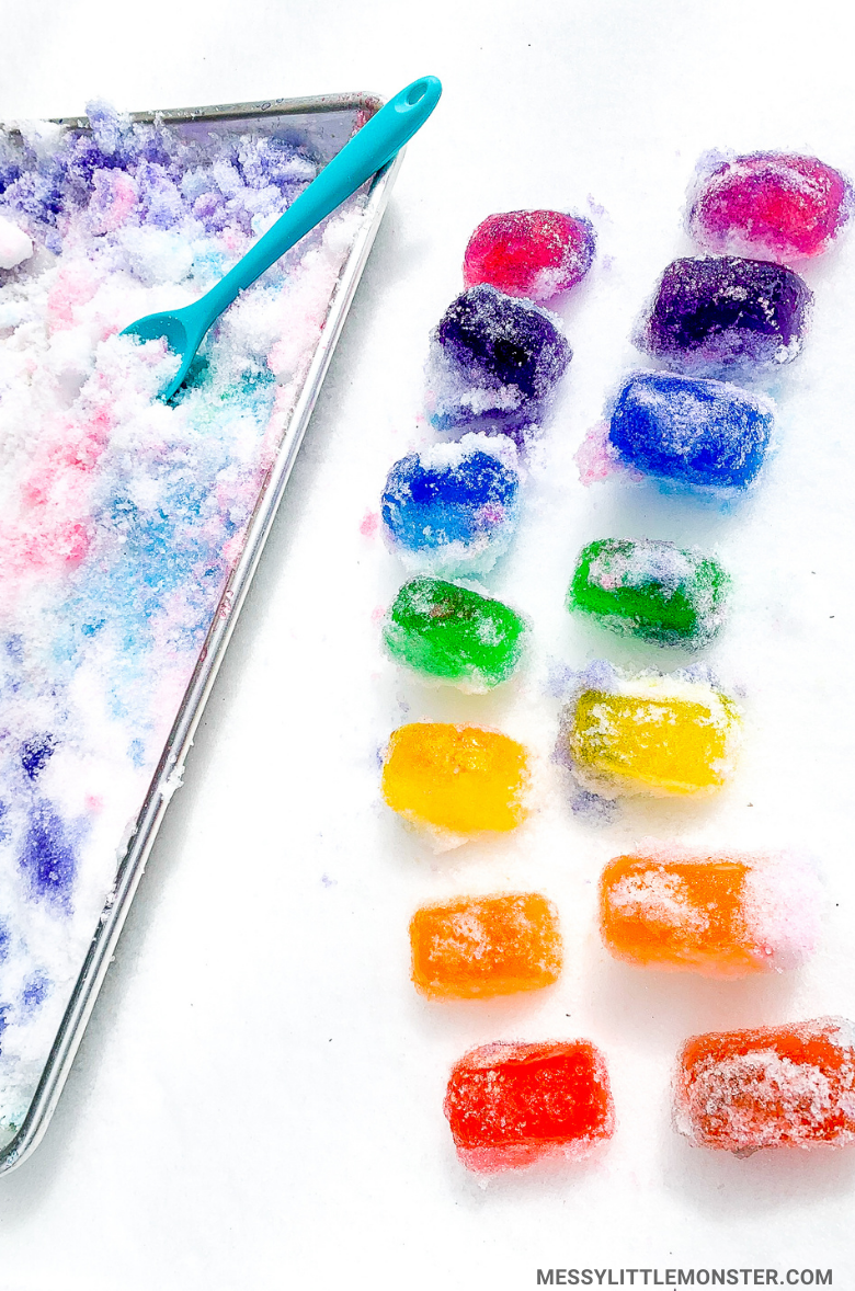 Rainbow Ice Snow Activity for Kids - plus ideas for if you have no snow ...