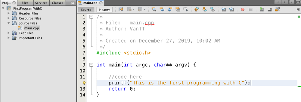[C Programming] Chương trình C đầu tiên với NetBean