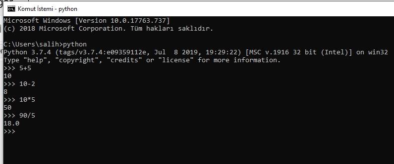 Python Programlama ile Temel Matematiksel İşlemler