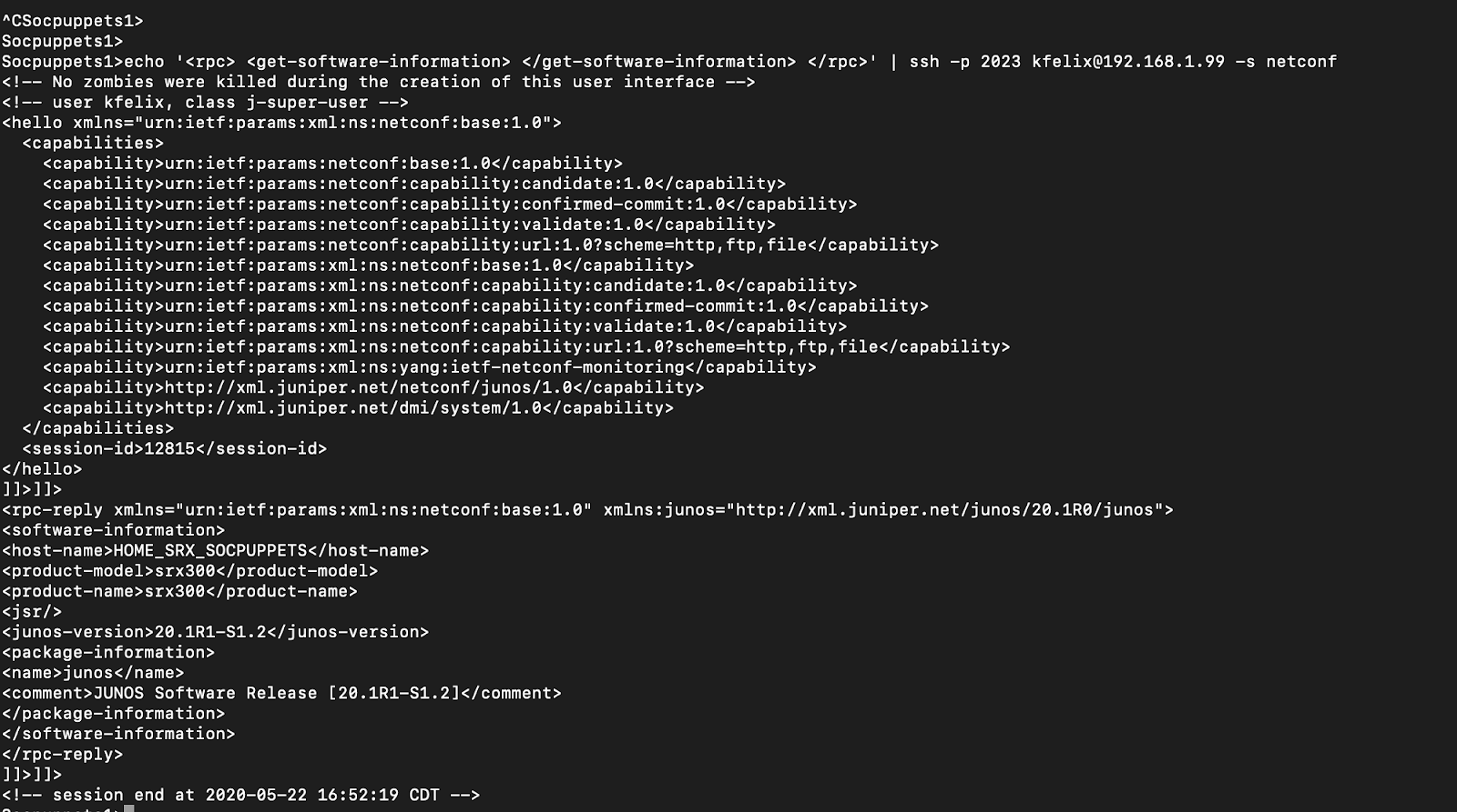 Ken Felix Security Blog Demo Ing Netconf On Junos Srx