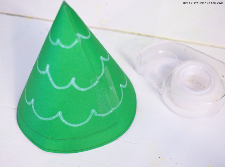 Paper Cone Christmas Tree Craft - Messy Little Monster