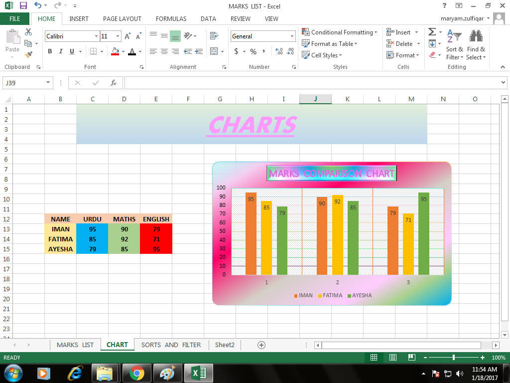 ICT Corner by BTSC: MS Excel - Student Projects