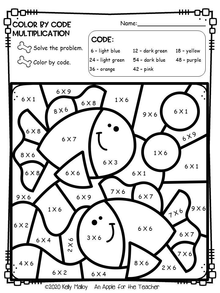 An Apple For The Teacher: Pets Color By Number Worksheets