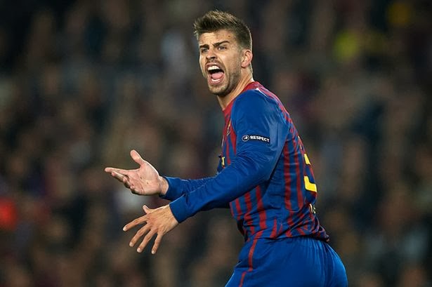 Barca Images GIF - Pique's Brilliant equalizing Header against Levante