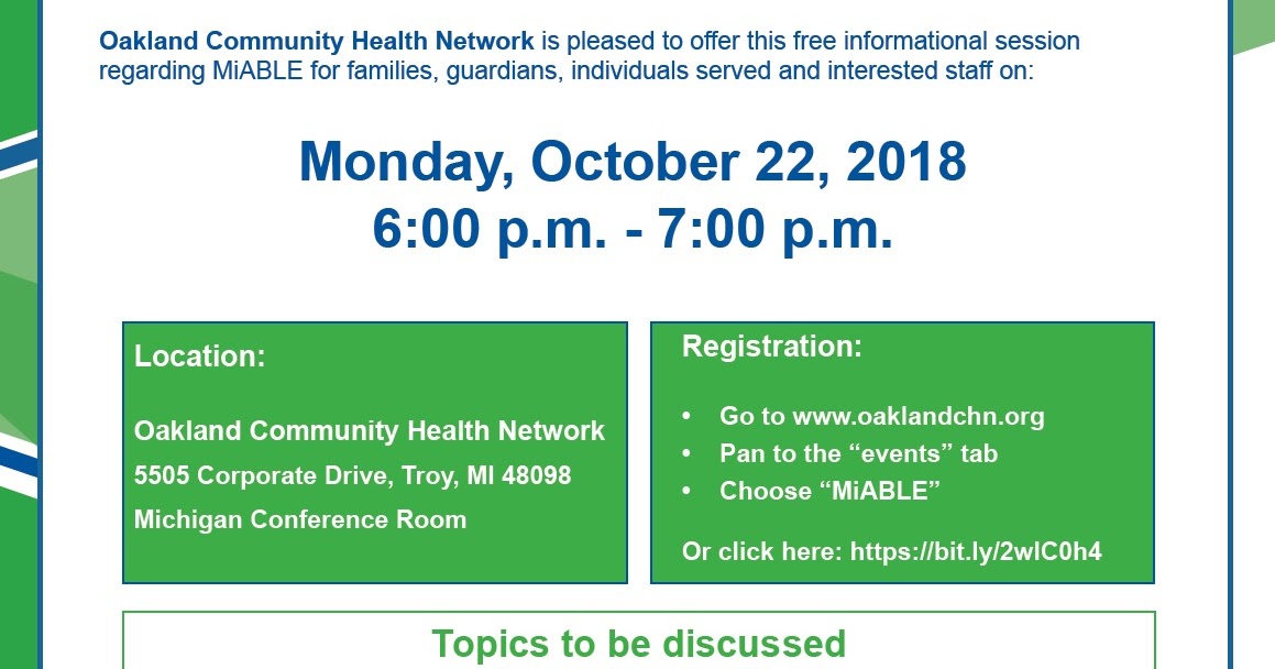 Transition Trends: MiABLE Informational Presentation: 10/22 @6pm