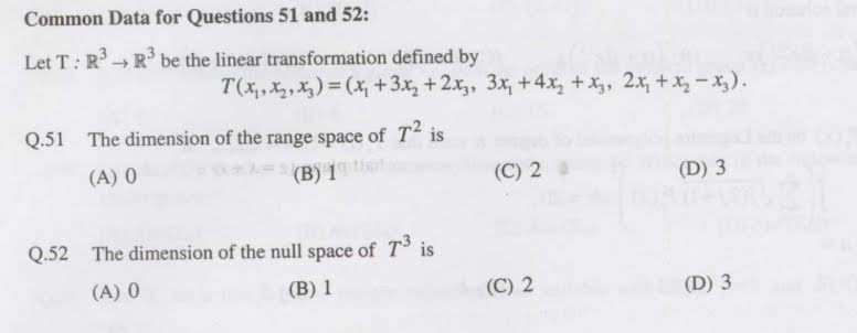 Linear algebra questions (GATE)