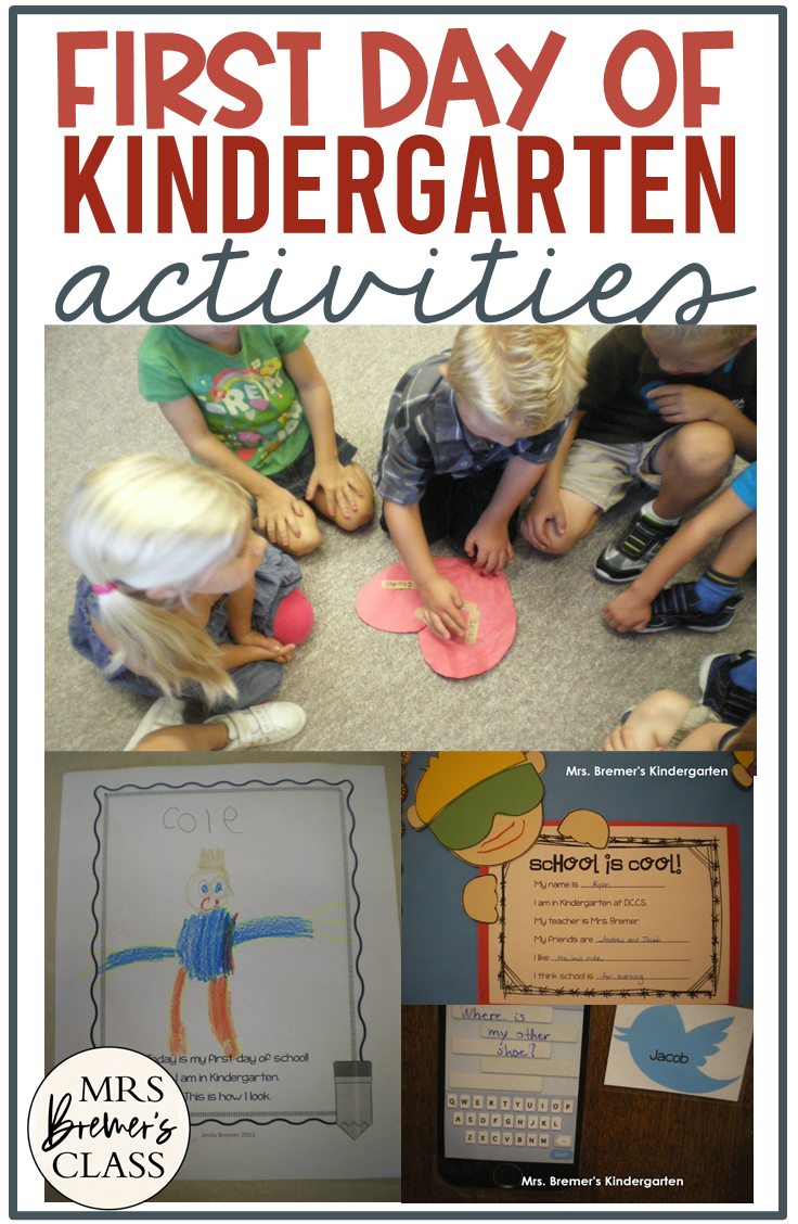 First Day of School Activities for Kindergarten | Mrs. Bremer's Class