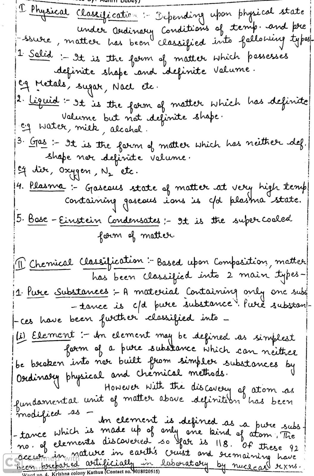 Some Basic Concept of Chemistry Handwritten Notes for 11th Chemistry