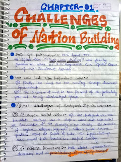 Handwritten notes of Challenges of Nation Building- Political Science ...