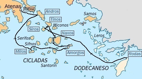 VIAJAR POR LIBRE: Grecia (Rodas-Cicladas). Itinerario