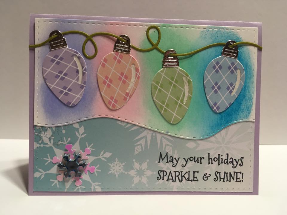 Eva's Scraps N' Cards: String of lights Christmas Card