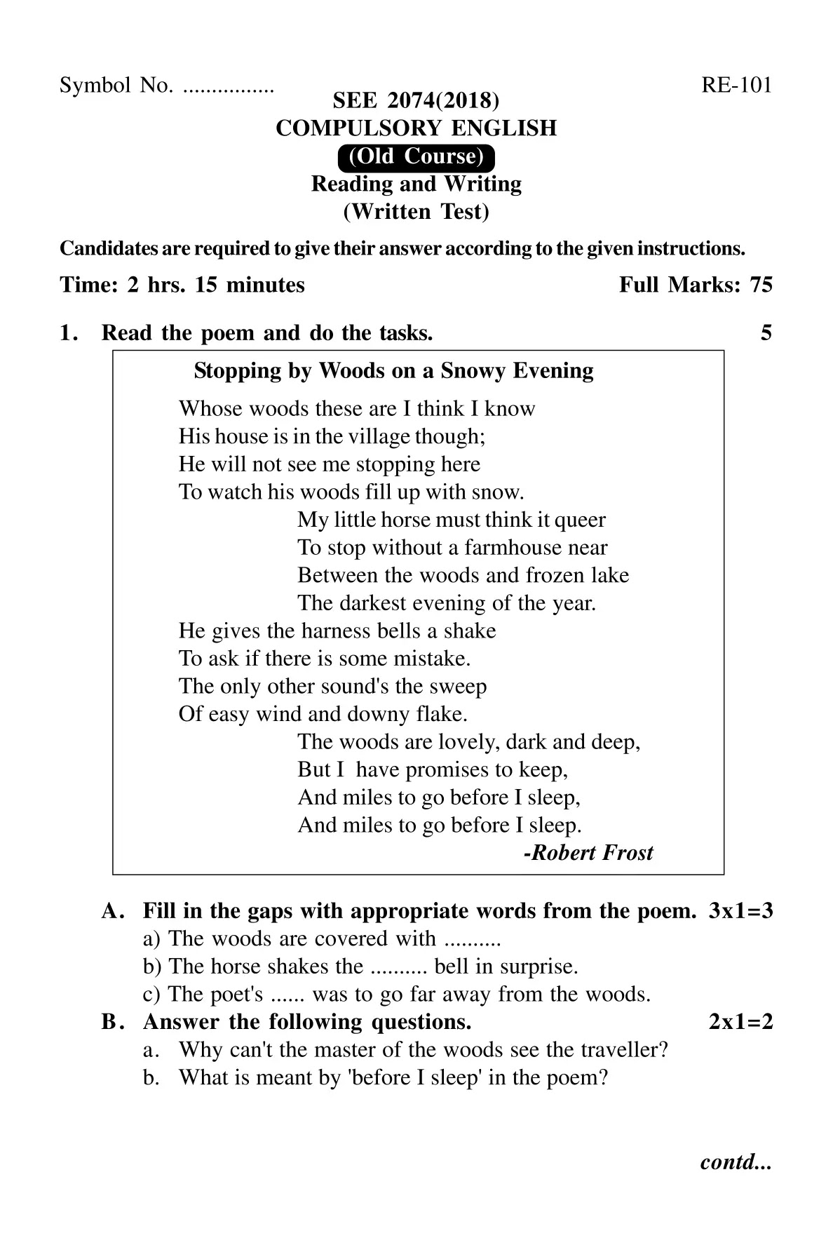 Old Course SEE Compulsory English Model Questions 2074 2018 With old-course-see-compulsory-english-model-questions-2074-2018-with