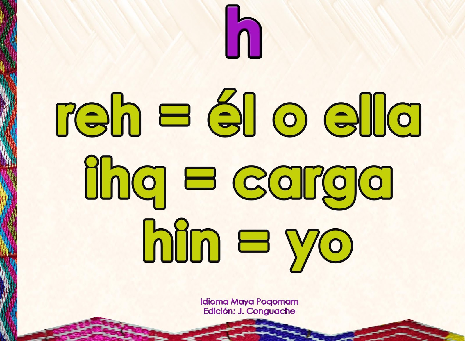 APRENDIZAJE DEL IDIOMA MAYA POQOMAM: ALFABETO POQOMAM