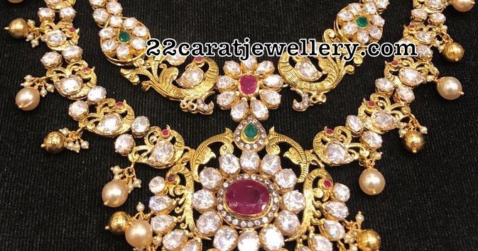 Two Layer Peacock Pachi Set - Jewellery Designs