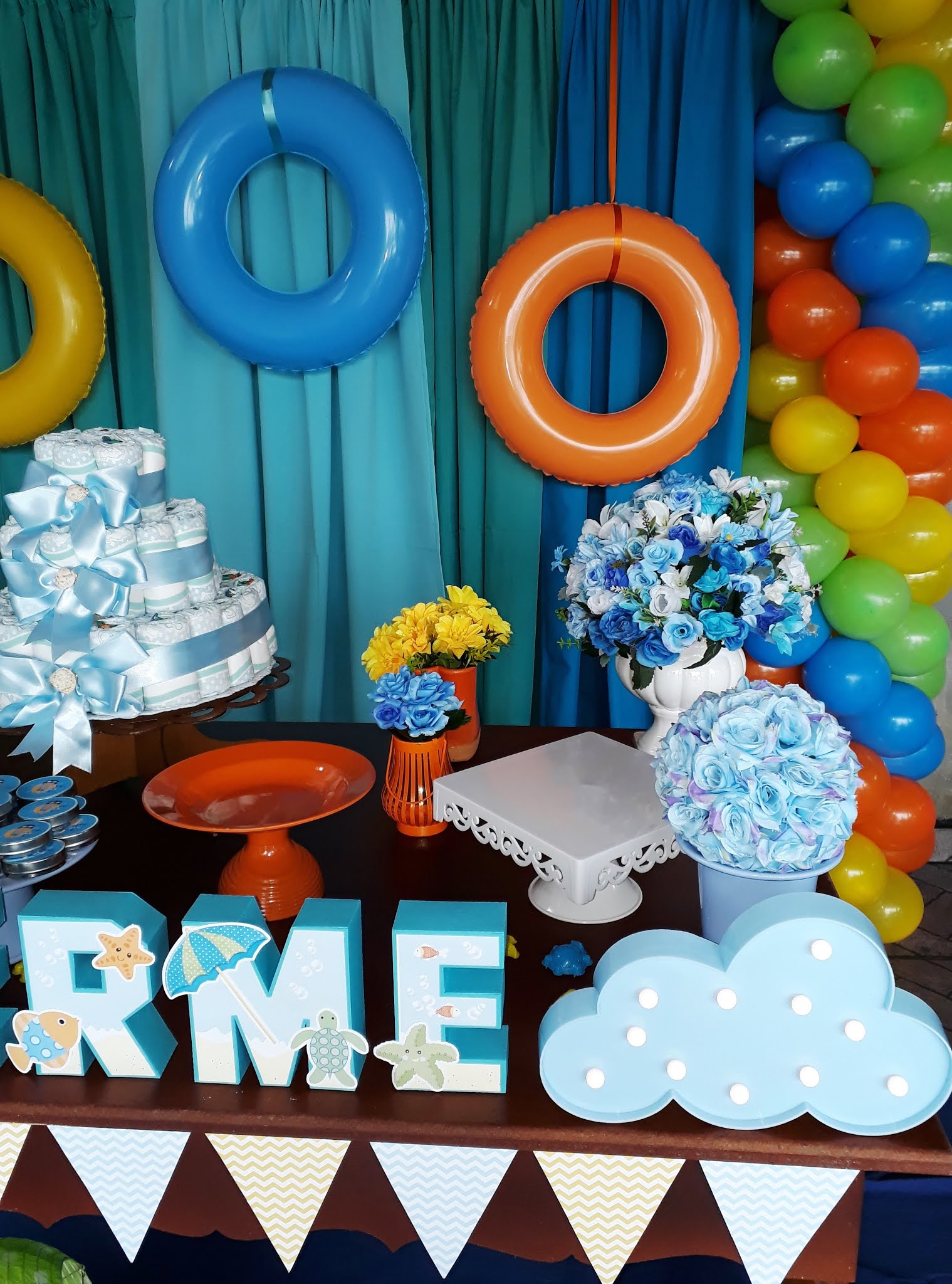 Mamãe Fazendo a Festa em Casa: Decoração Chá de Bebê Pool Party ...