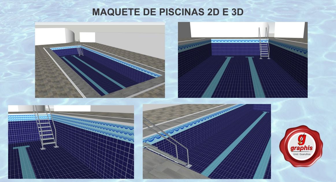 Projeto 3D para piscinas - Graphis guarulhos estudio e escola de desenho