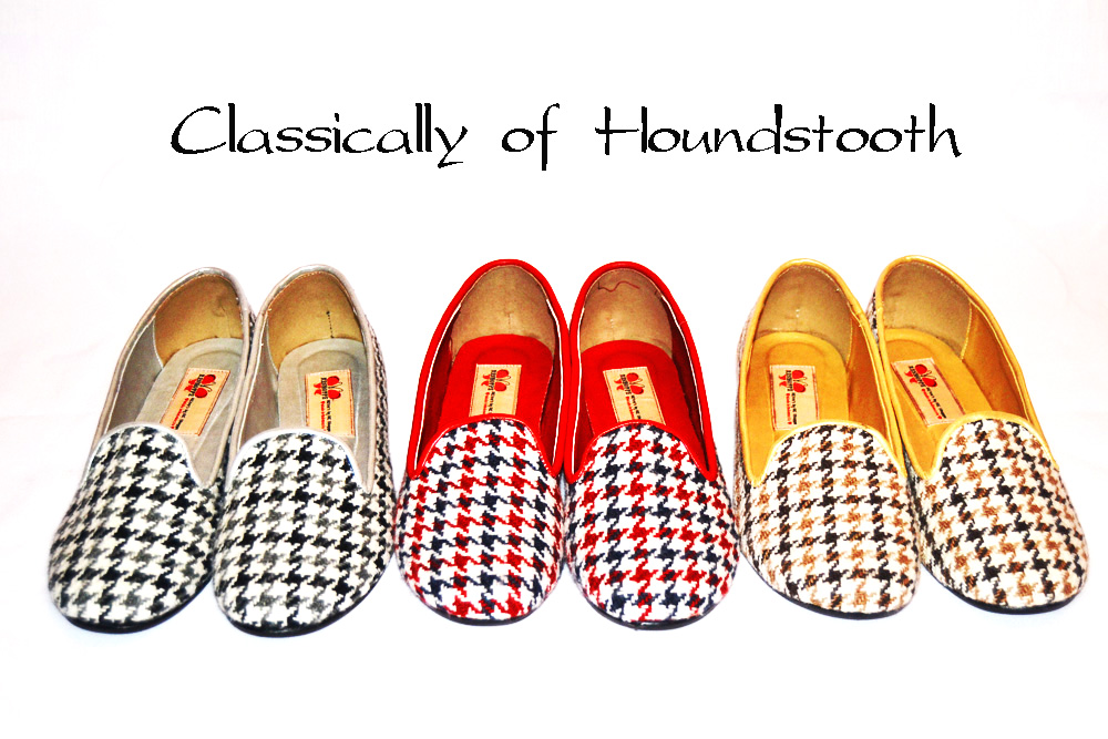 RE SHOPPE: Classically of Houndstooth - Loafers Shoes