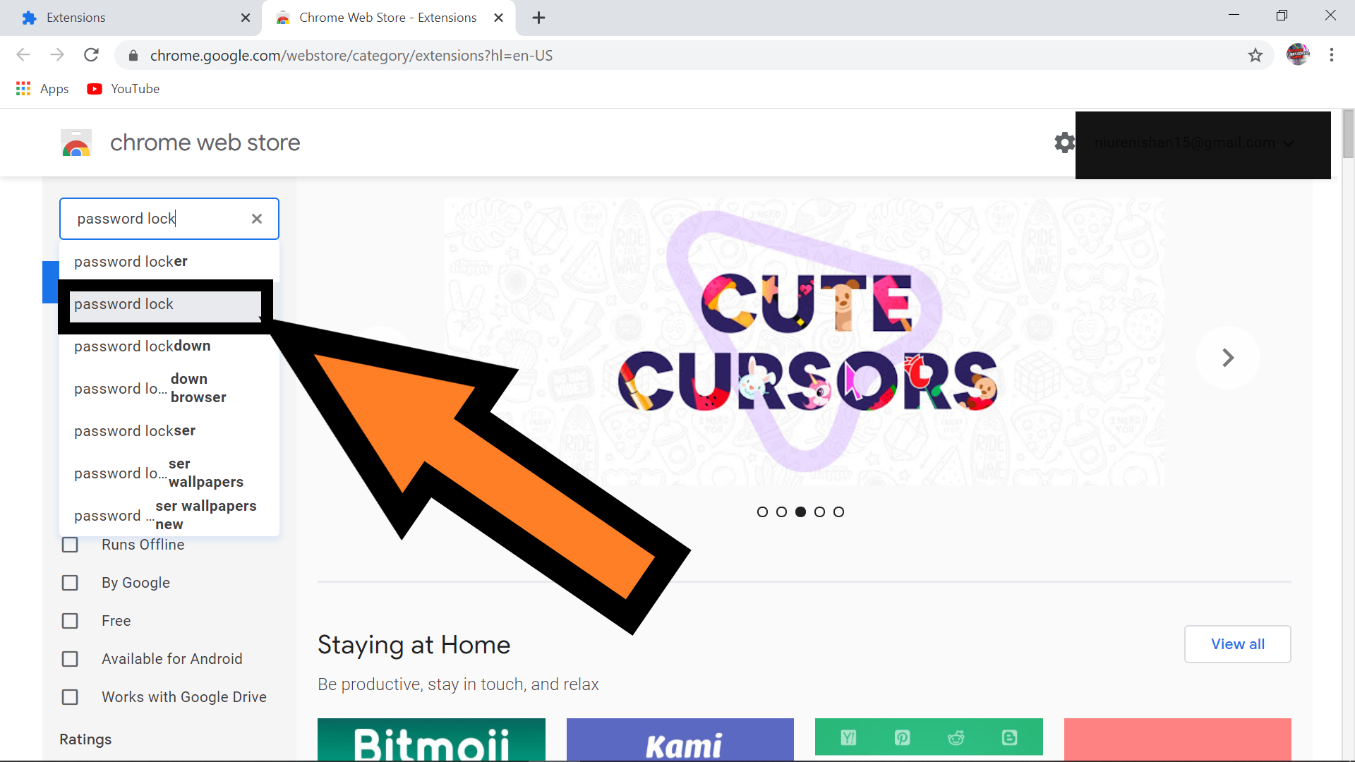 how to set a password in chrome browser (chrome lock)