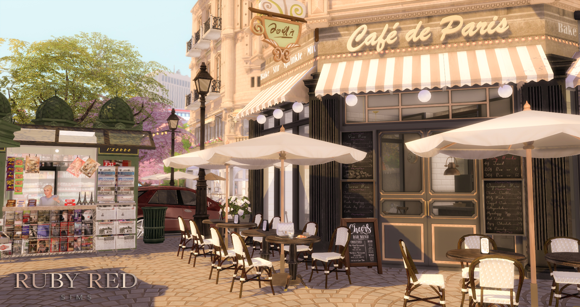 Sims 4 | June: Paris City Build 模擬市民 4 巴黎市區與CC組下載 [Ruby Red Sims]