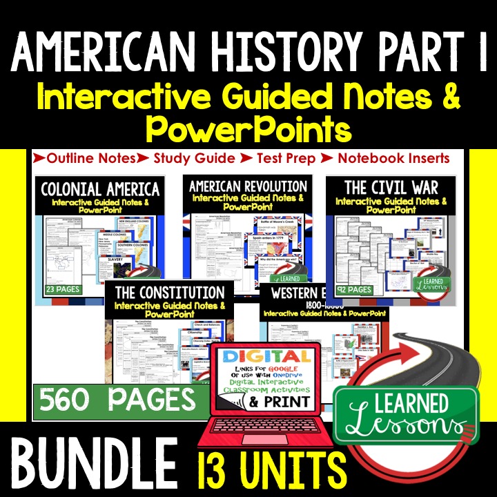 Early American History Guided Notes and PowerPoints for a Flipped ...