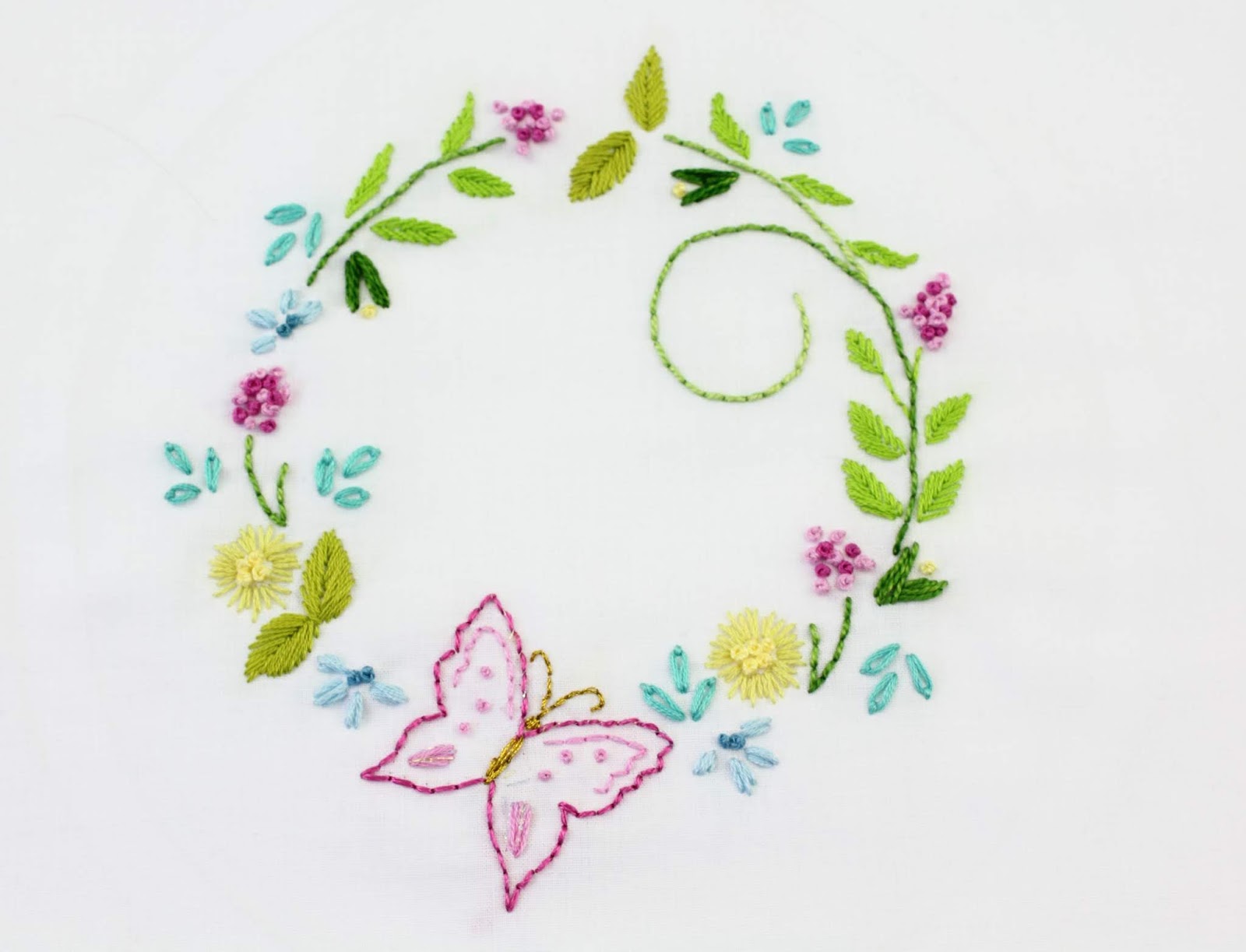 big B: Butterfly Garden Embroidery Pattern
