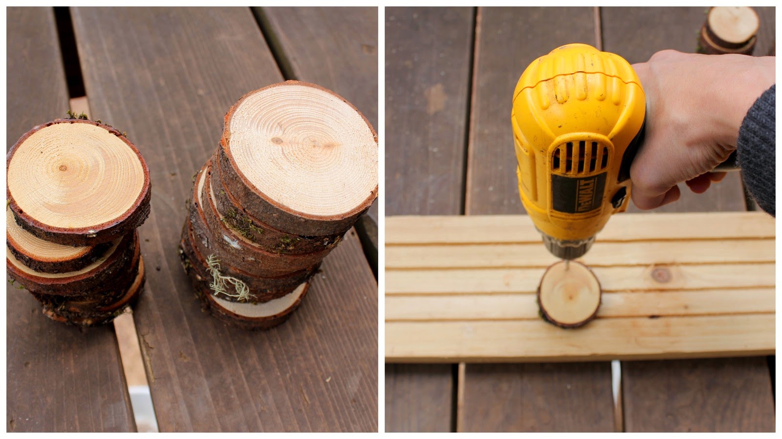 Dream State: DIY Rustic Party Decoration or Party Favor Stamped Wood Rounds