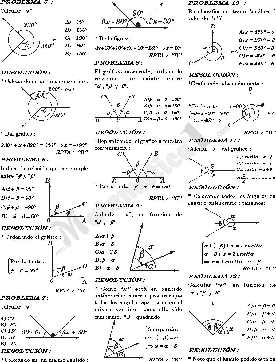 ANGULO TRIGONOMETRICO PROBLEMAS RESUELTOS DE TRIGONOMETRIA NIVEL UNI
