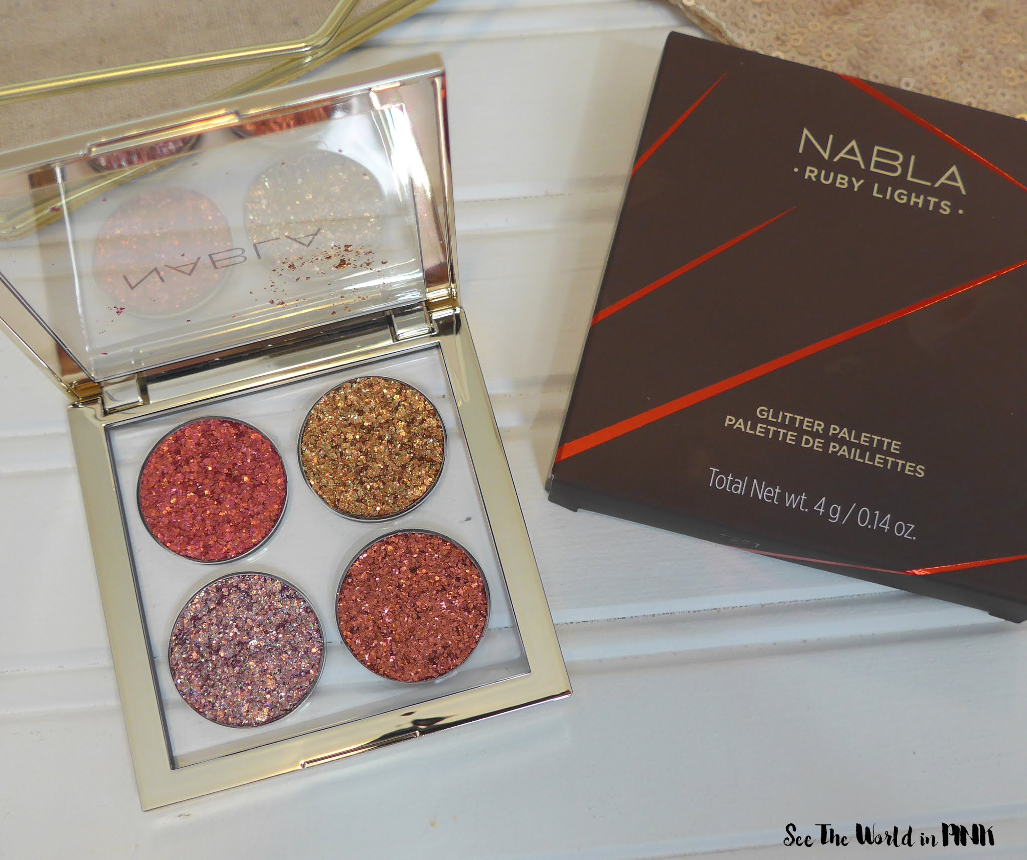 Nabla Side by Side Eyeshadow Palette, Ruby Lights Glitter Quad, Major ...