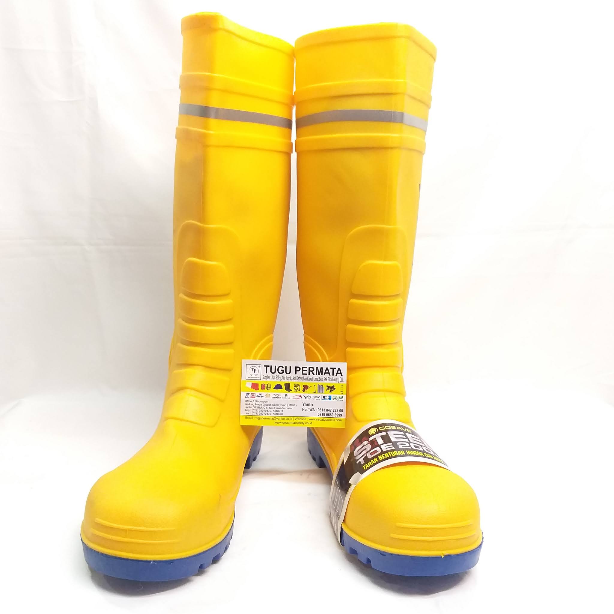 grosiralatsafety: Sepatu Boot safety Gosave Kuning Plat Baja Atas Dan ...