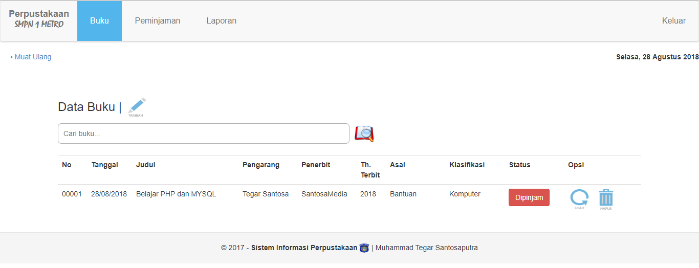 Download Aplikasi Perpustakaan PHP Mysql Gratis | Pemales Developer ...