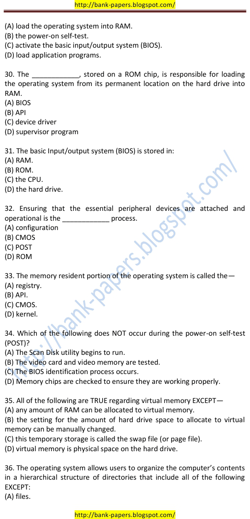 Exercise - 7 [ Bank Exam Computer Awareness ]