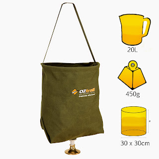 Survive the Elements: OZtrail Canvas Shower Bucket & Rose 20L MPEA-SSCB-B