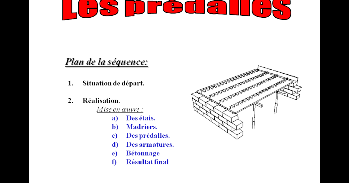 Mode d'exécution des prédalles